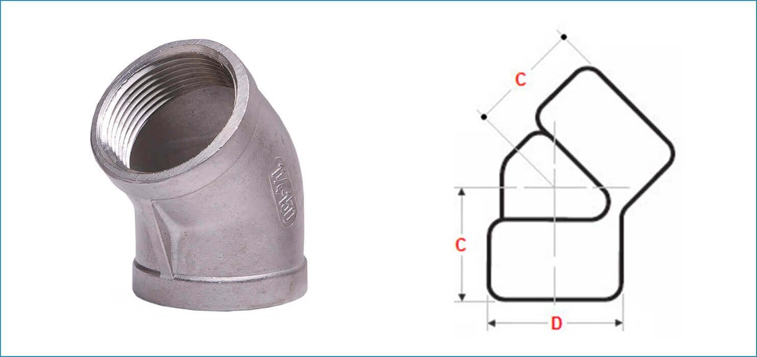 Threaded 45° Elbow - Flanges Manufacturer | Omaa Metal